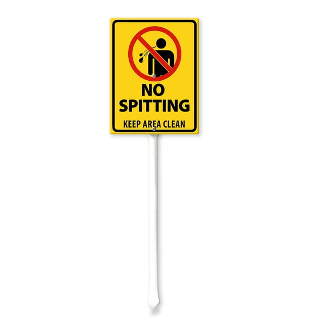 SRongmao No Spitting Sign No Spitting Keep Area Clean Yard Sign with ...