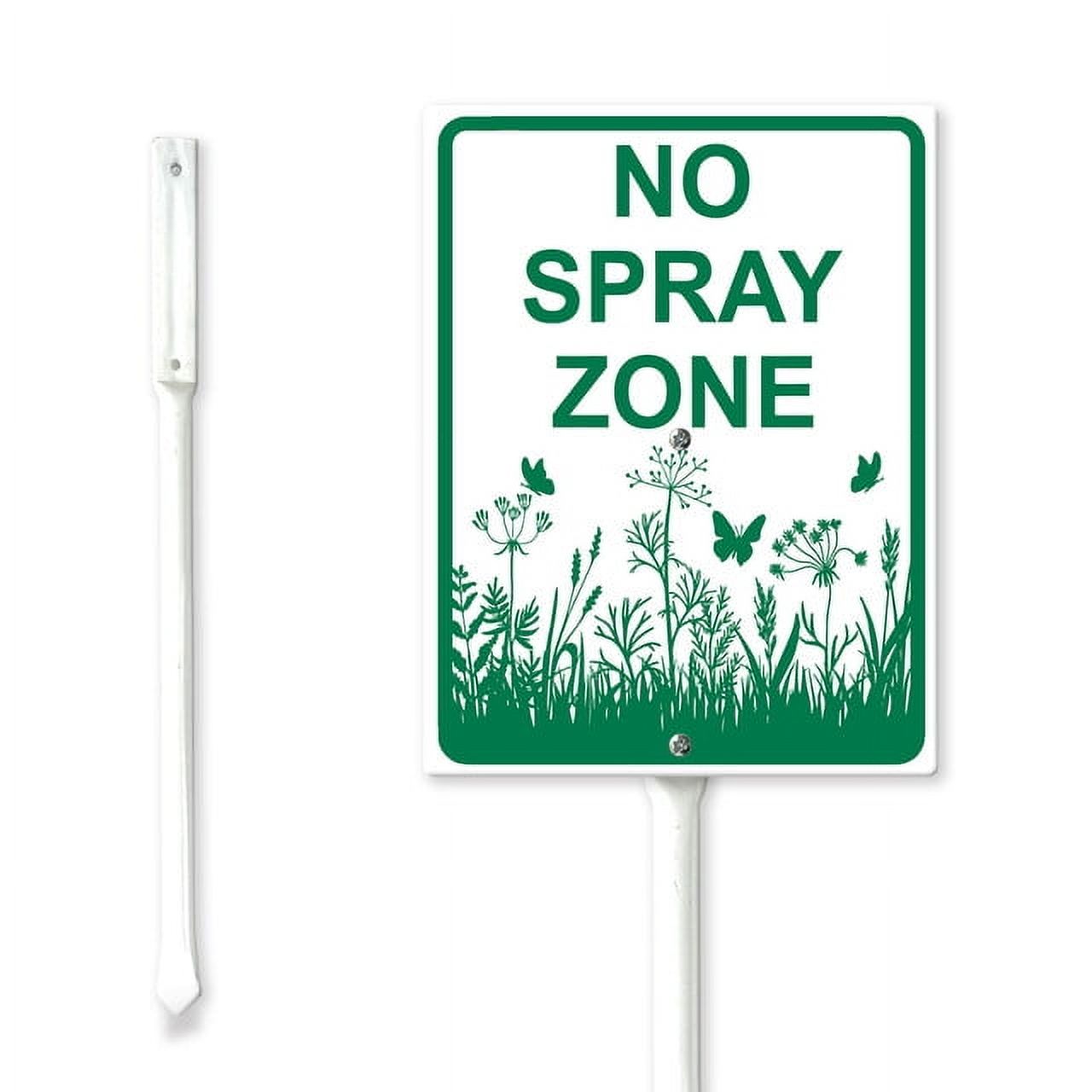 SRongmao No Spray Zone Yard Sign with Stake 4.6x6inch Sturdy Aluminum Sign Rust Free Metal Lawn ...