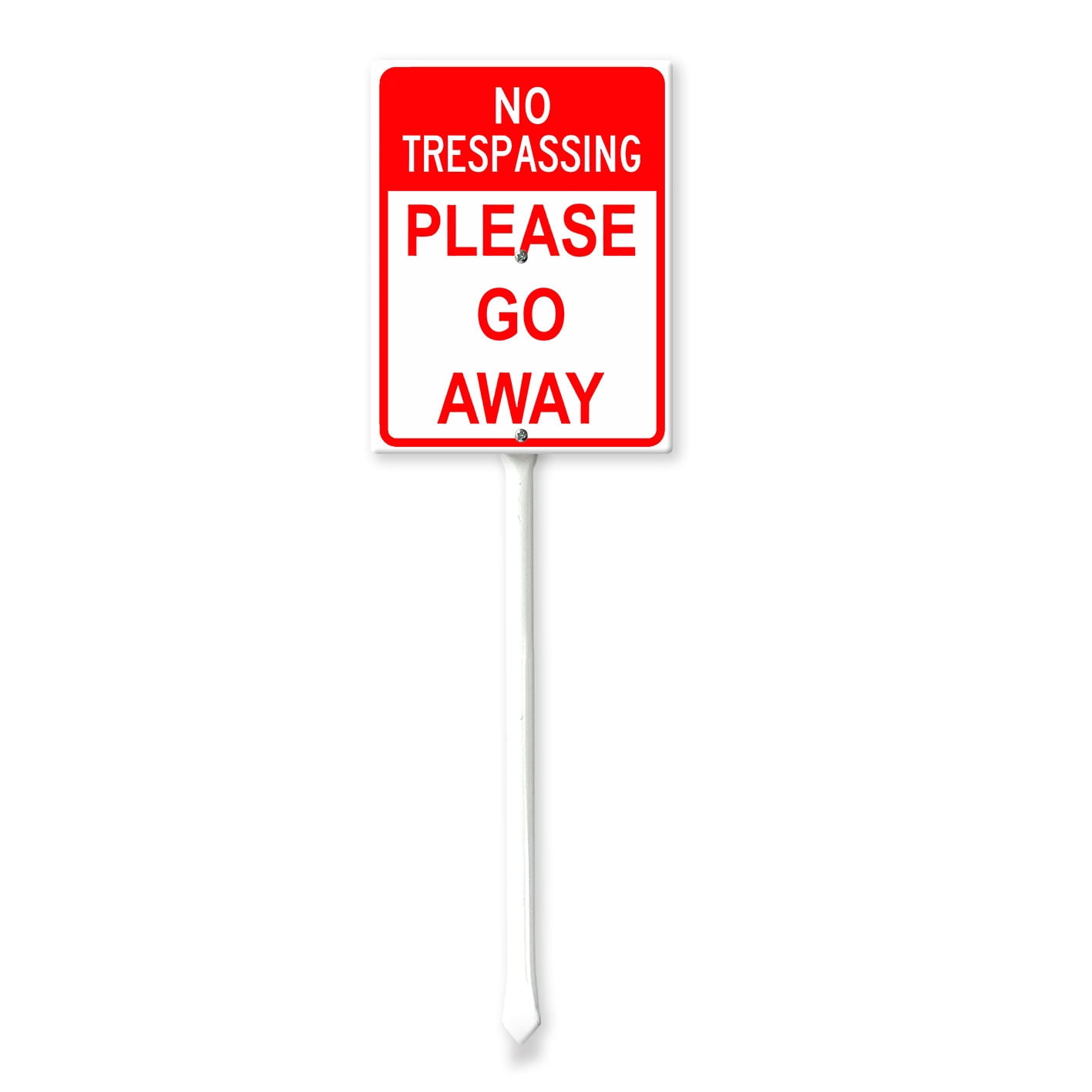 SRongmao No Trespassing Please Go Away Sign with Stake 4.6x6inch Sturdy ...