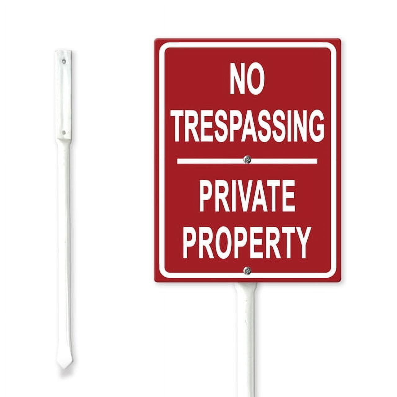 SRongmao No Trespassing Private Property Yard Sign with Stake 4.6x6inch ...