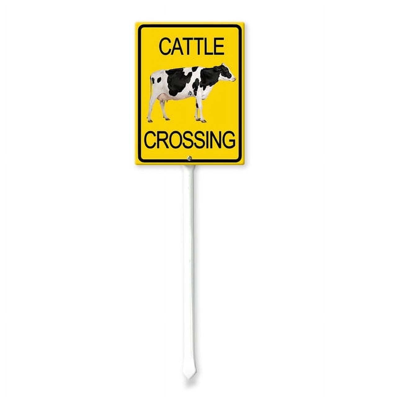 SRongmao Outdoor Caution Yard Sign Cattle Crossing Yard Sign with Stake ...