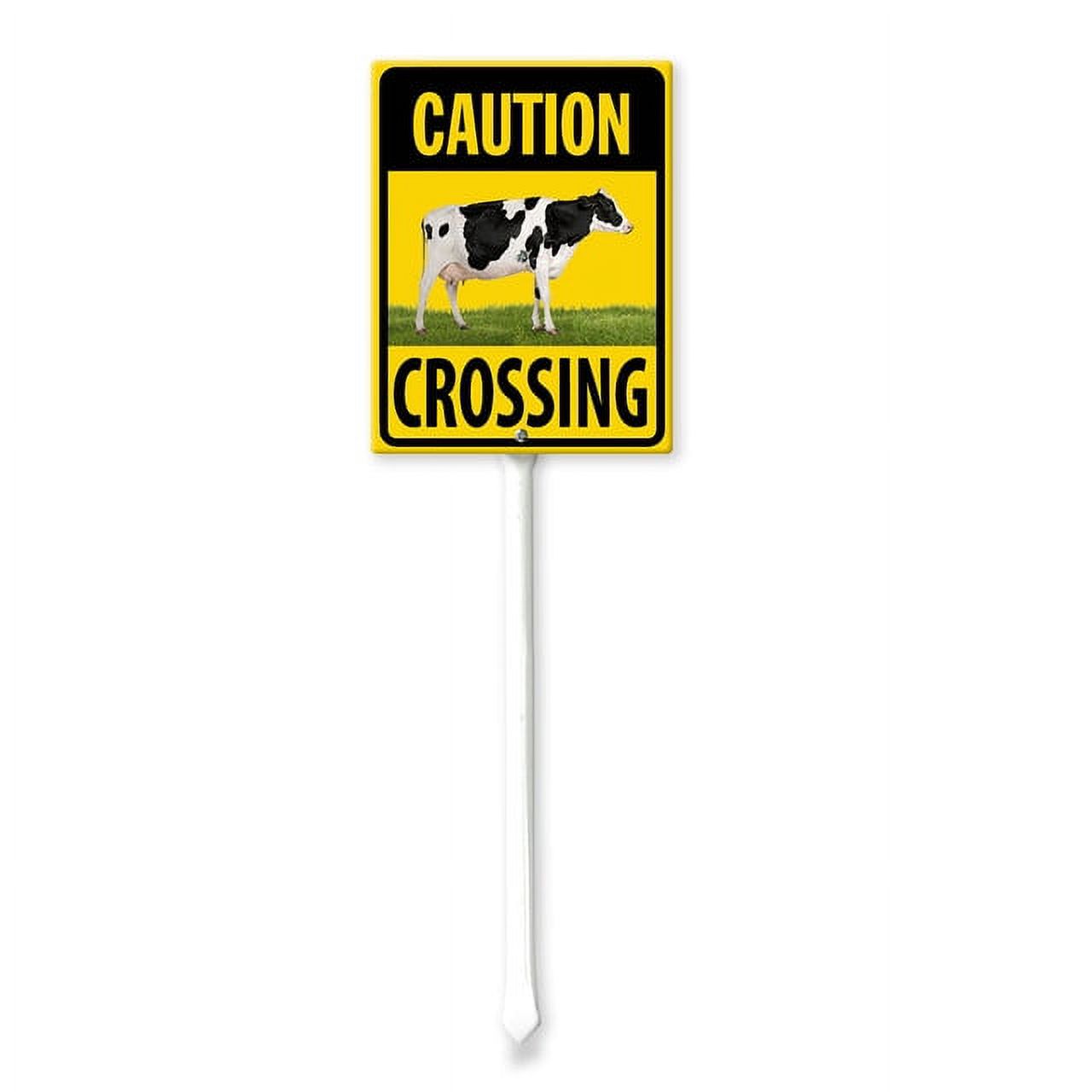 SRongmao Outdoor Caution Yard Sign Cow Crossing Yard Sign with Stake ...