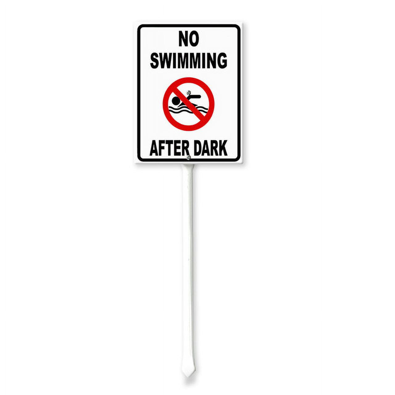 SRongmao Outdoor Yard Sign No Swimming After Dark Sign with Stake 7x8 ...
