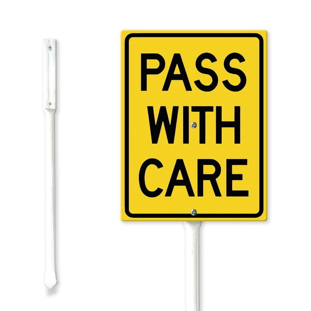 SRongmao Pass with Care Yard Sign with Stake 7x8.8inch Sturdy Aluminum ...