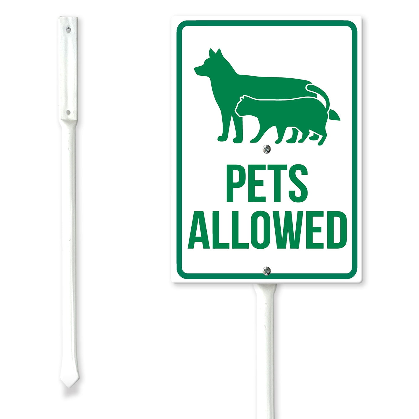 SRongmao Pet Area Yard Sign With Stake 8x12inch Dog Sign Cat Sign ...