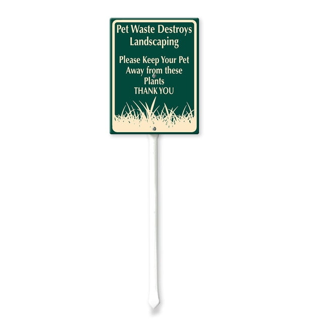 SRongmao Pet Waste Destroys Landscaping Yard Sign with Stake -4.6x6inch ...