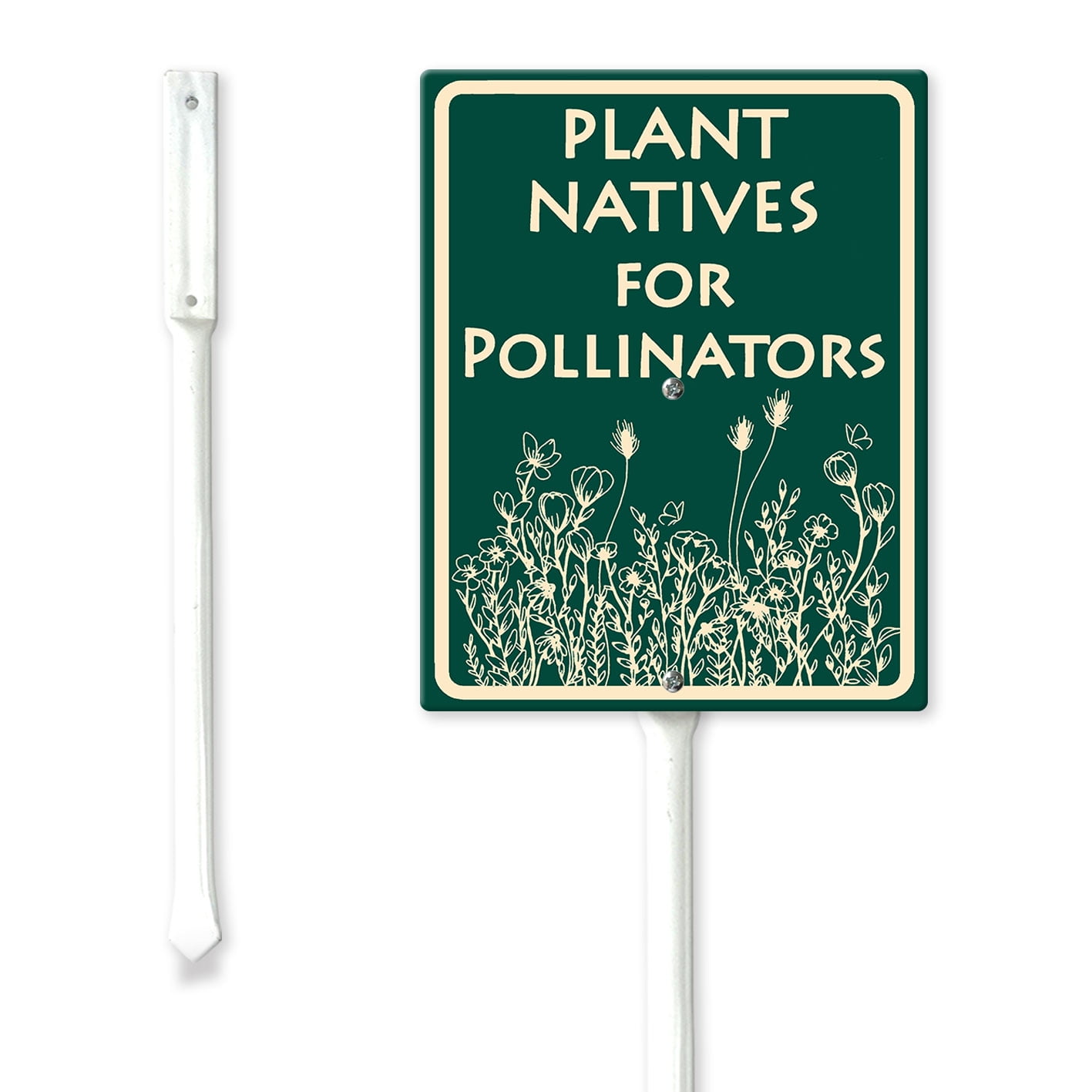 SRongmao Plant Natives for Pollinators Yard Sign with Stakes 7x8.8inch ...