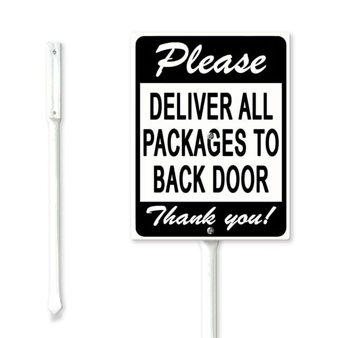 SRongmao Please Deliver All Packages to Back Door Yard Sign with Stakes ...