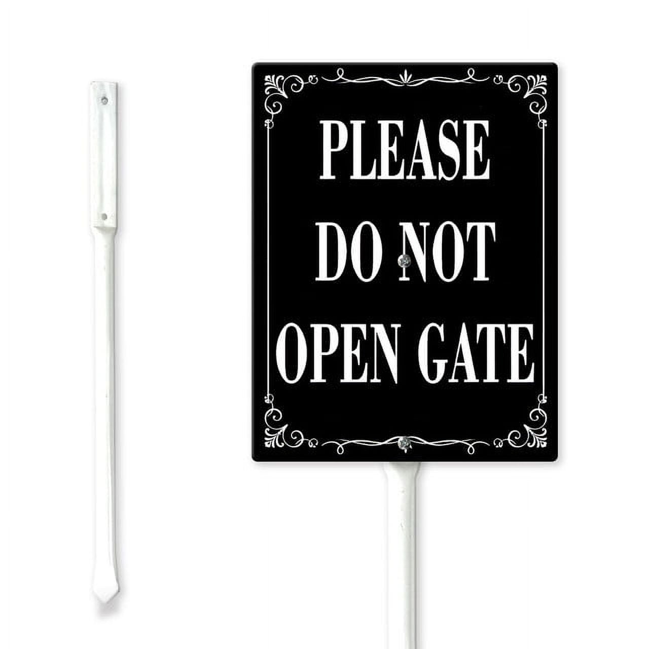 SRongmao Please Do Not Open Gate Yard Sign with Stake 4.6x6inch Sturdy ...