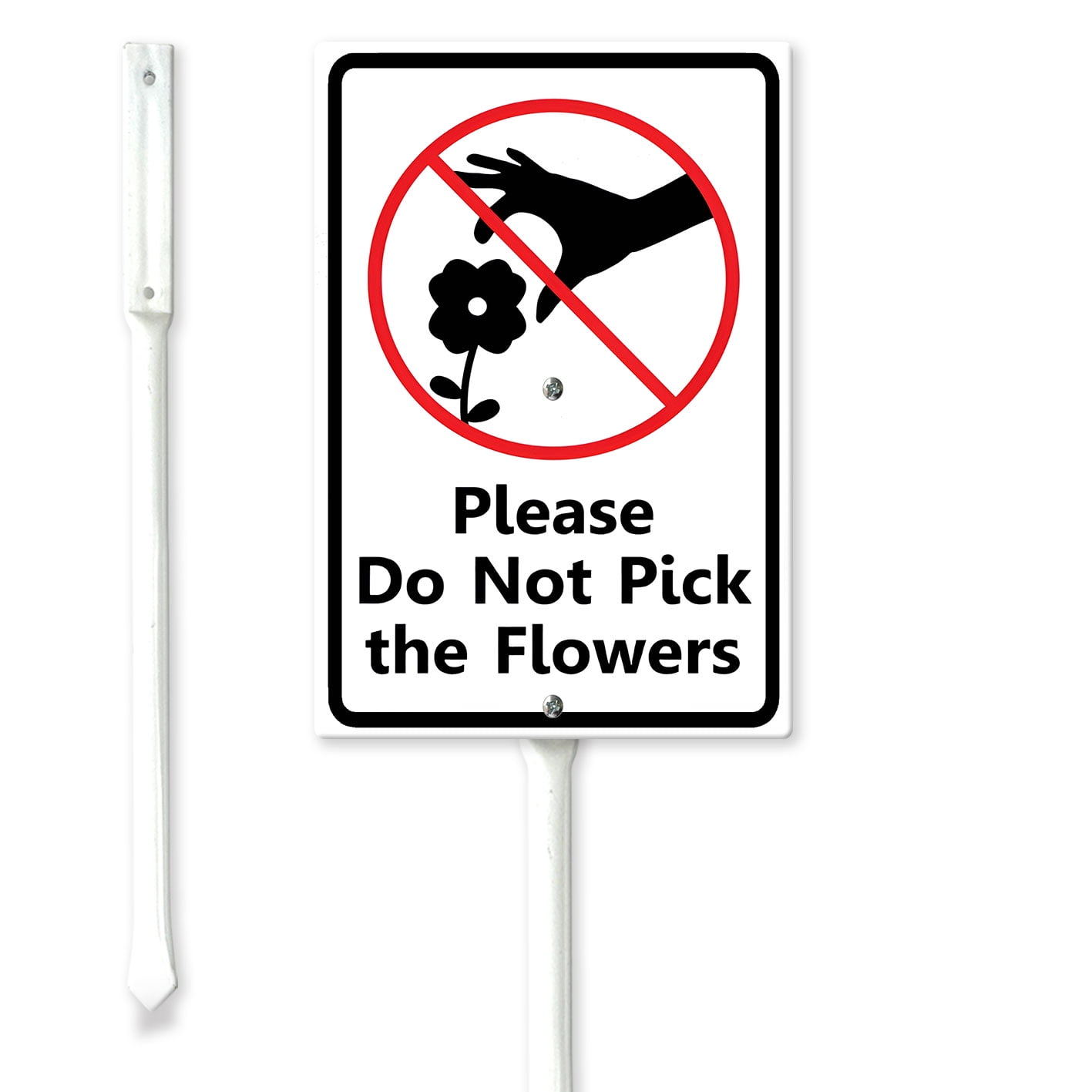 SRongmao Please Do Not Pick The Flowers Yard Sign with Stake 4.6x6inch ...