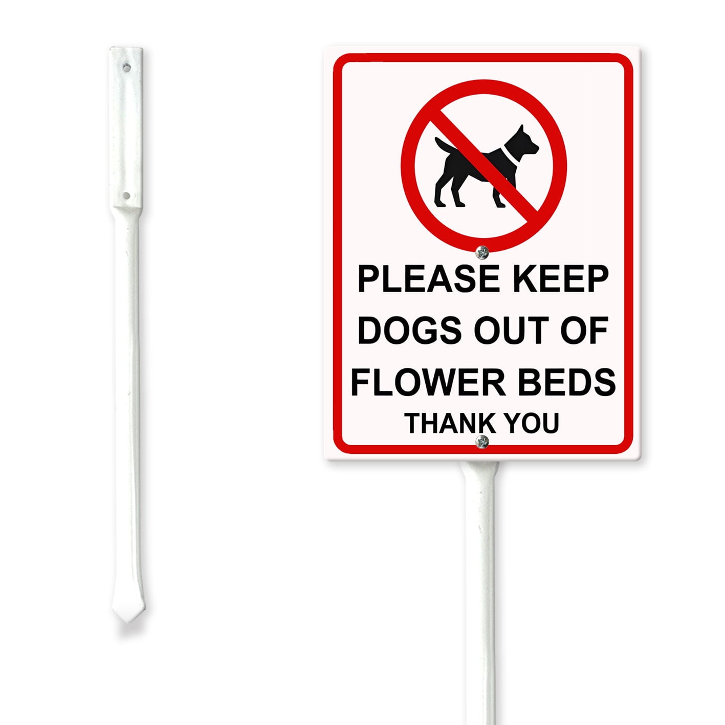 SRongmao Please Keep Dogs Out Of Flower Beds Yard Sign with Stakes 4 ...