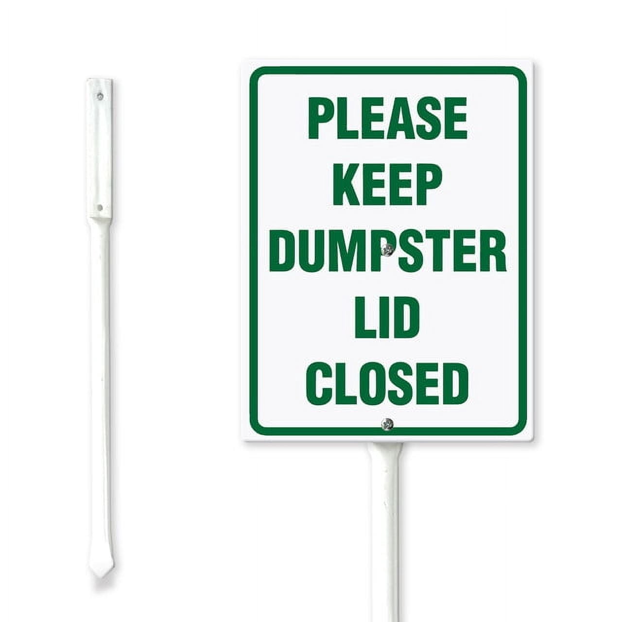 SRongmao Please Keep Dumpster Lid Closed Yard Sign with Stakes 8x12inch ...