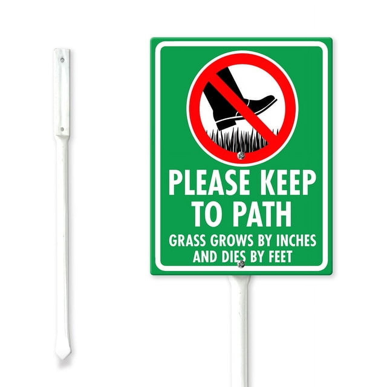 SRongmao Please Keep To Path Yard Sign with Stake 4.6x6inch Sturdy ...