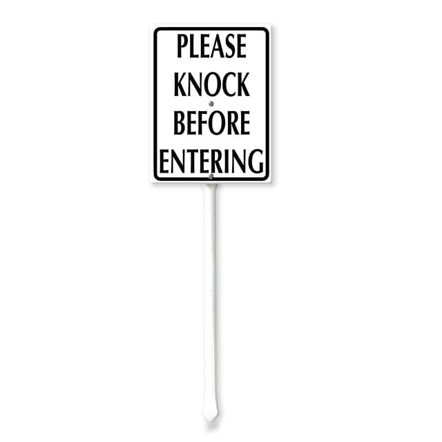 SRongmao Please Knock Before Entering Yard Sign with Stake -8x12inch ...