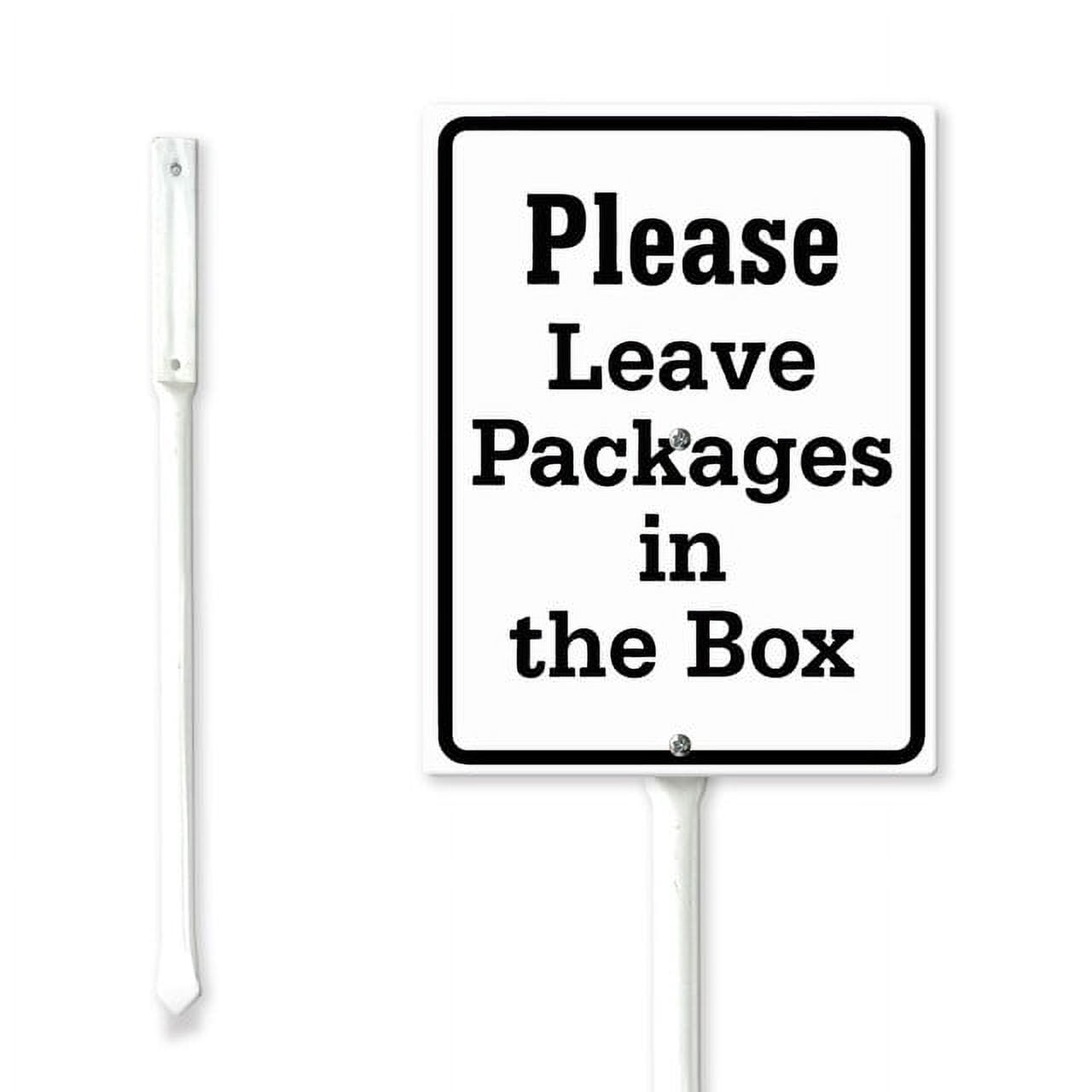 SRongmao Please Leave Packages in The Box Yard Sign with Stake 8x12inch ...