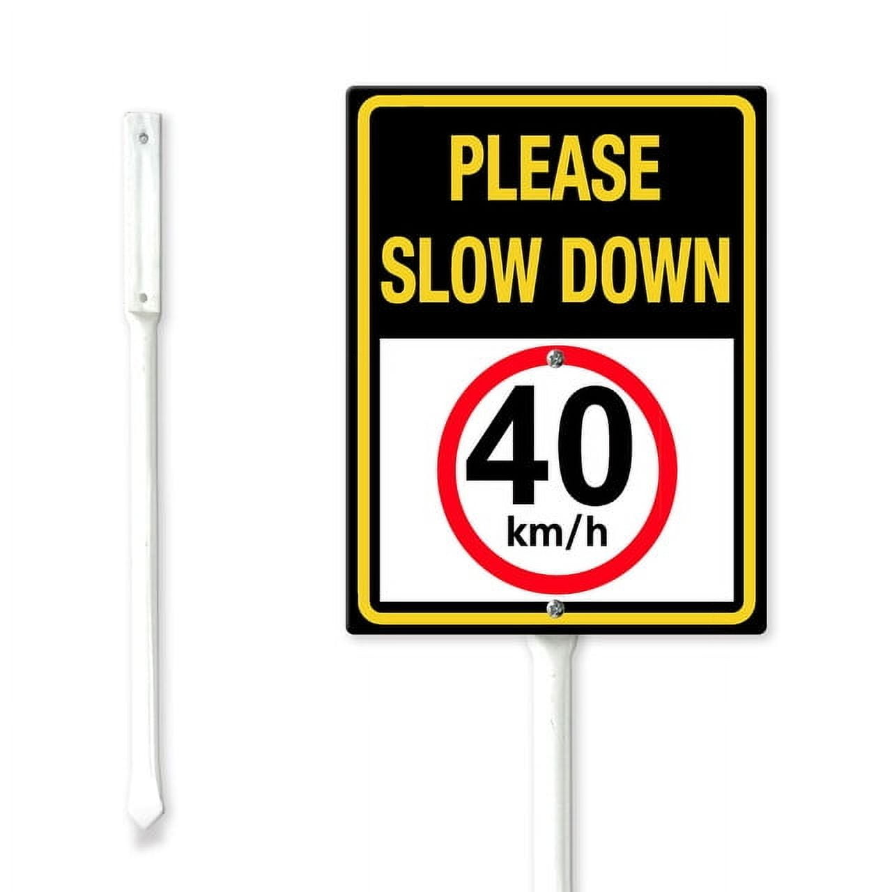 SRongmao Please Slow Down Speed Limit 40 Yard Sign with Stake 7x8.8inch ...