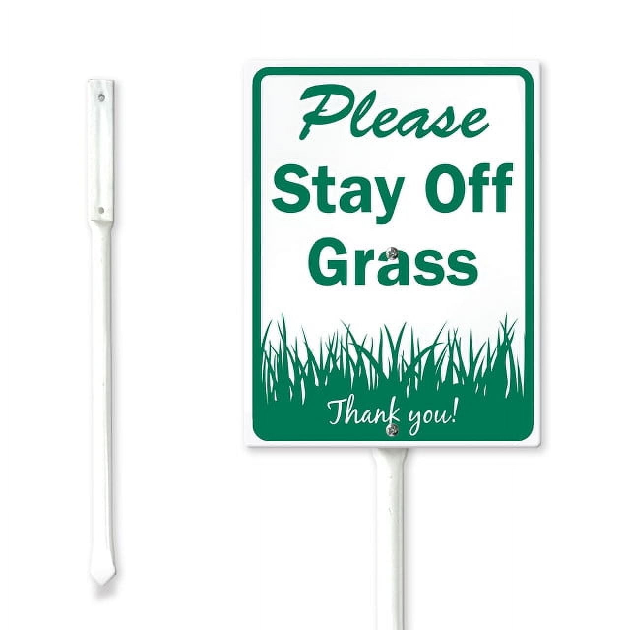 SRongmao Please Stay Off Grass Yard Sign with Stakes 8x12inch Sturdy ...