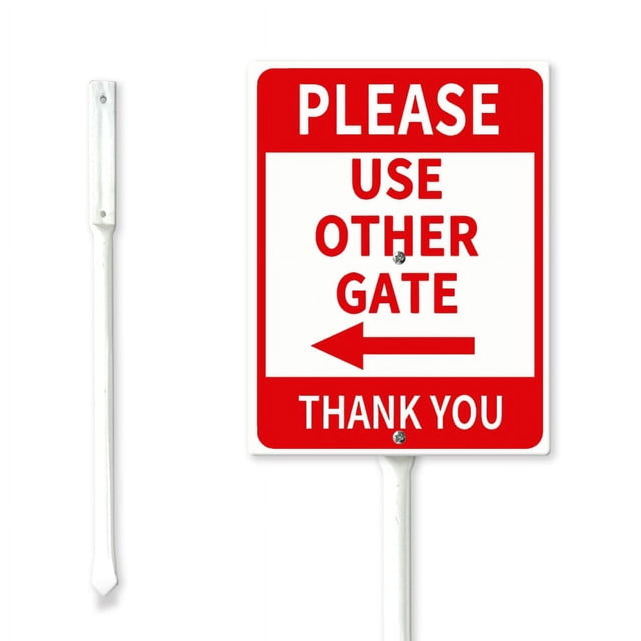 SRongmao Please Use Other Gate Yard Sign with Stake Left Arrow Sign 7x8 ...