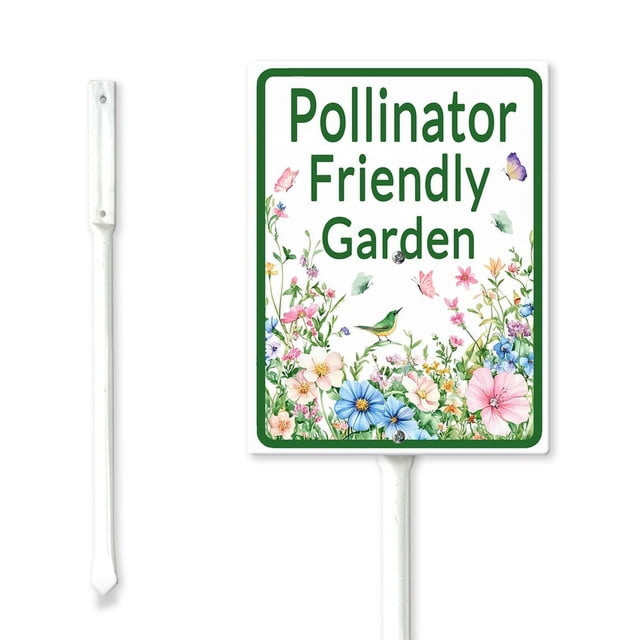 SRongmao Pollinator Friendly Garden Yard Sign with Stake 4.6x6inch ...