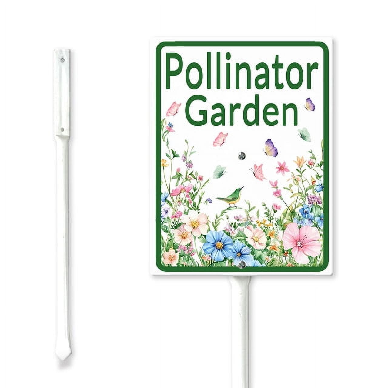 SRongmao Pollinator Garden Yard Sign with Stake 7x8.8inch Sturdy ...