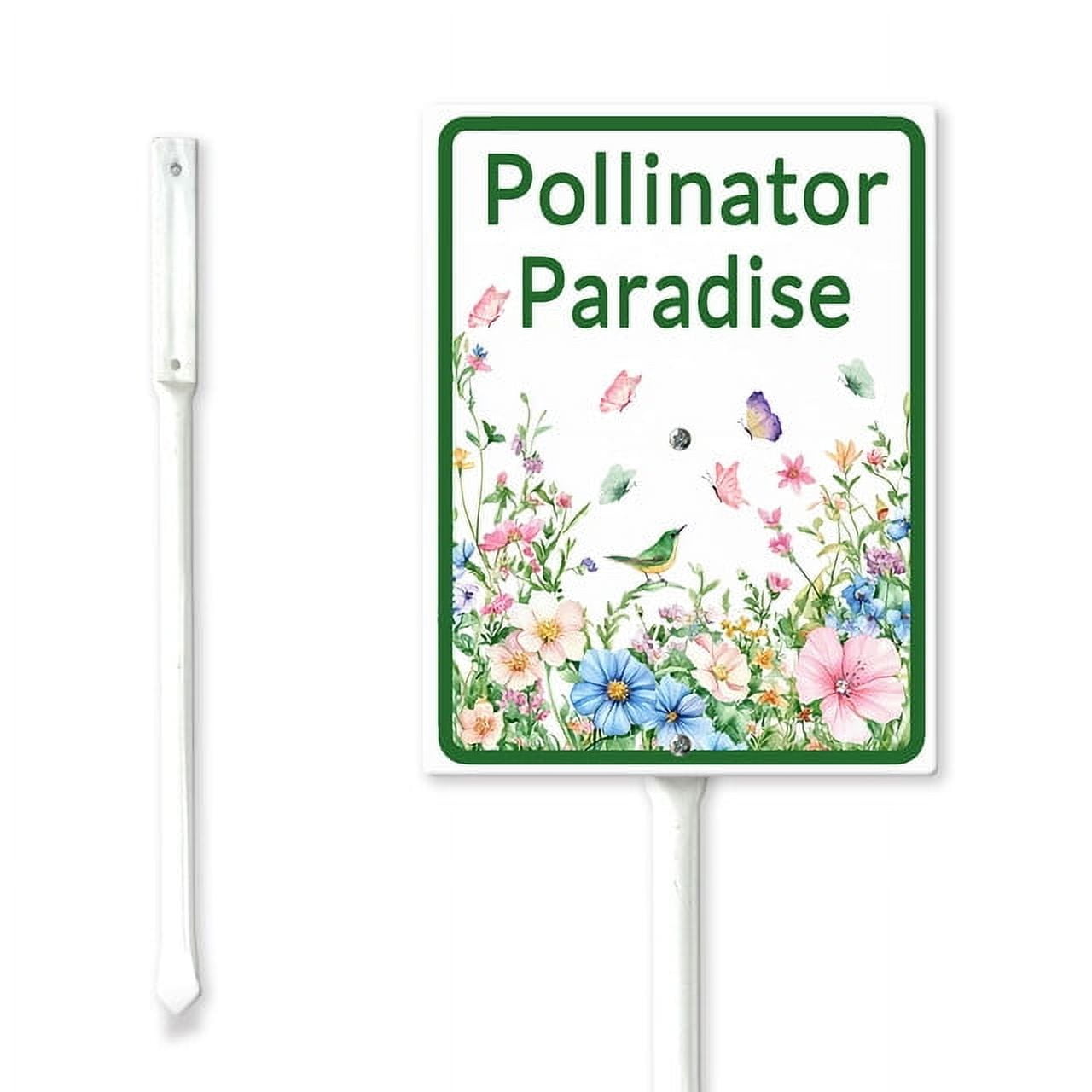 SRongmao Pollinator Paradise Yard Sign with Stake 8x12inch Sturdy ...