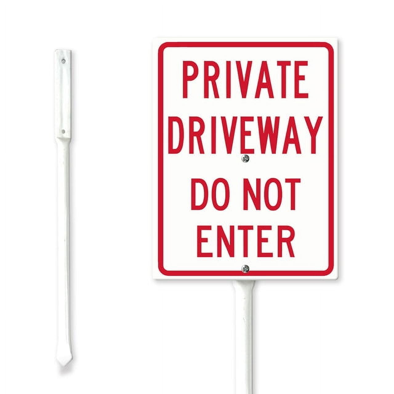 SRongmao Private Driveway Do Not Enter Yard Sign with Stake 7x8.8inch ...