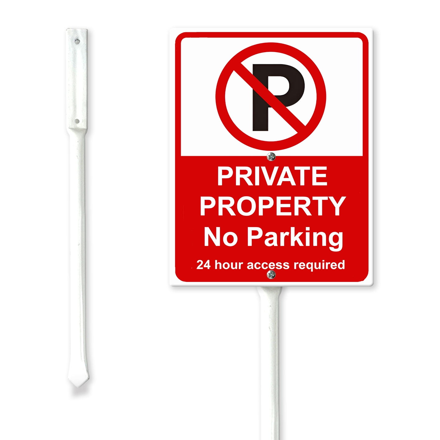 SRongmao Private Property No Parking Yard Sign with Stakes 8x12inch Sturdy Aluminum Yard Signs ...