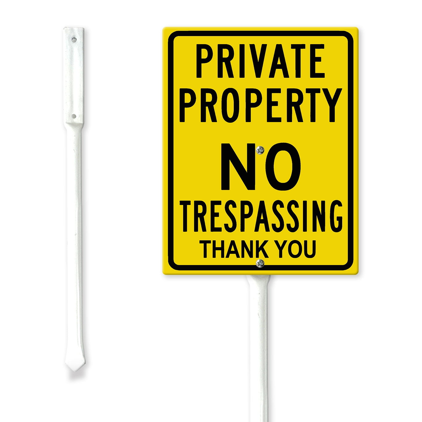 SRongmao Private Property No Trespassing Yard Sign with Stakes 7x8 ...