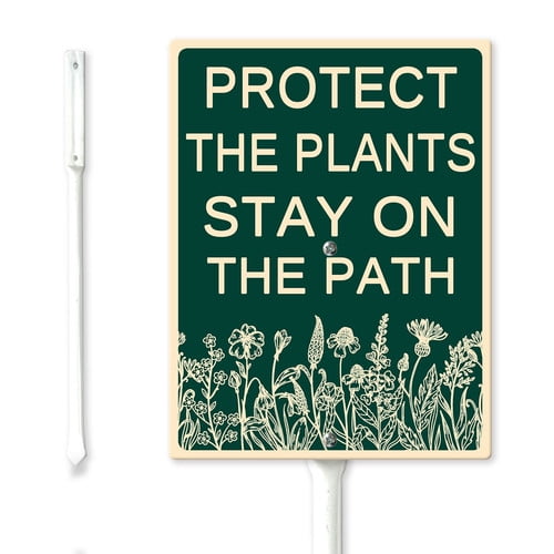 SRongmao Protect The Plants Stay On The Path Yard Sign with Stake 7x8 ...