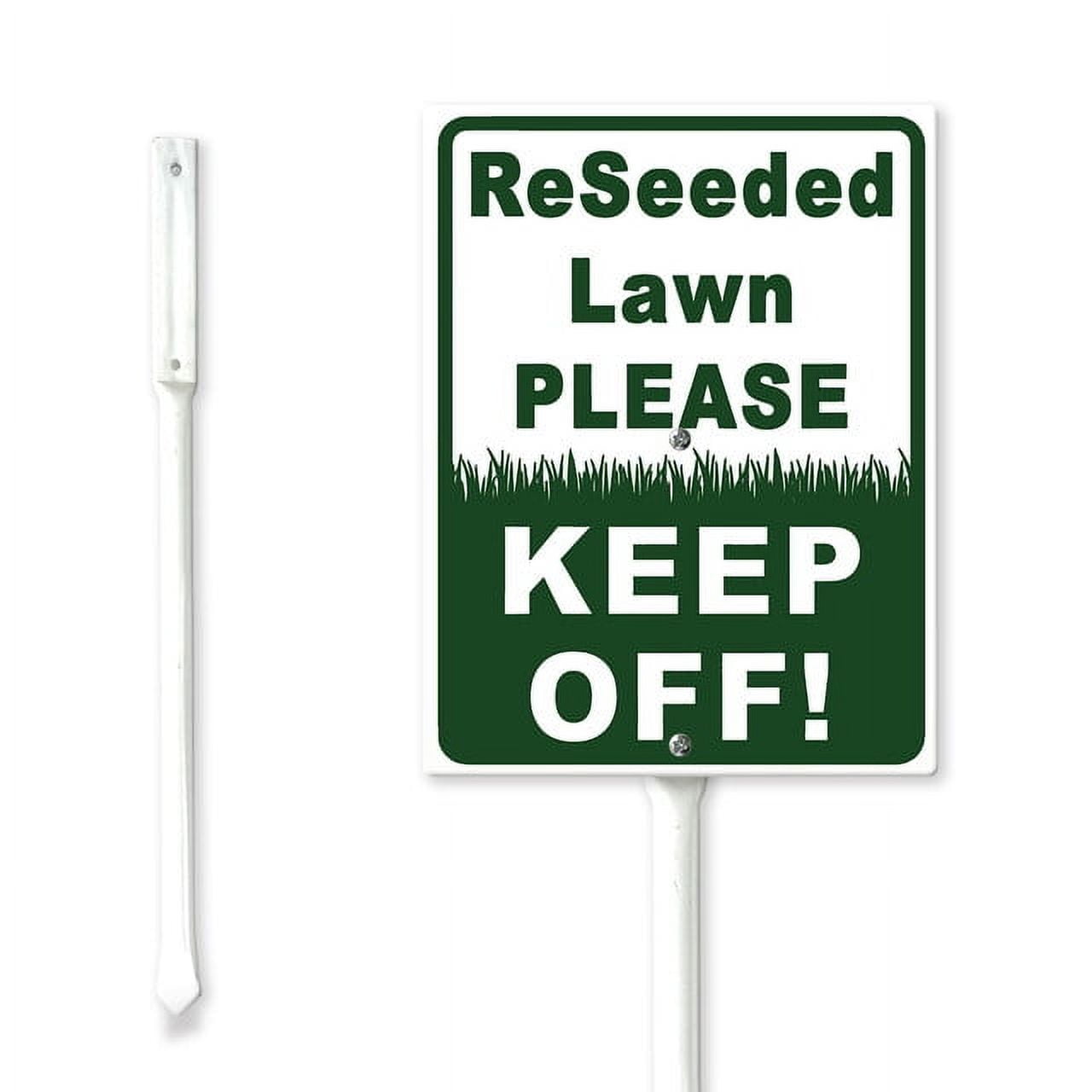SRongmao Reseeded Lawn Please Keep Off Yard Sign with Stake 7x8.8inch ...