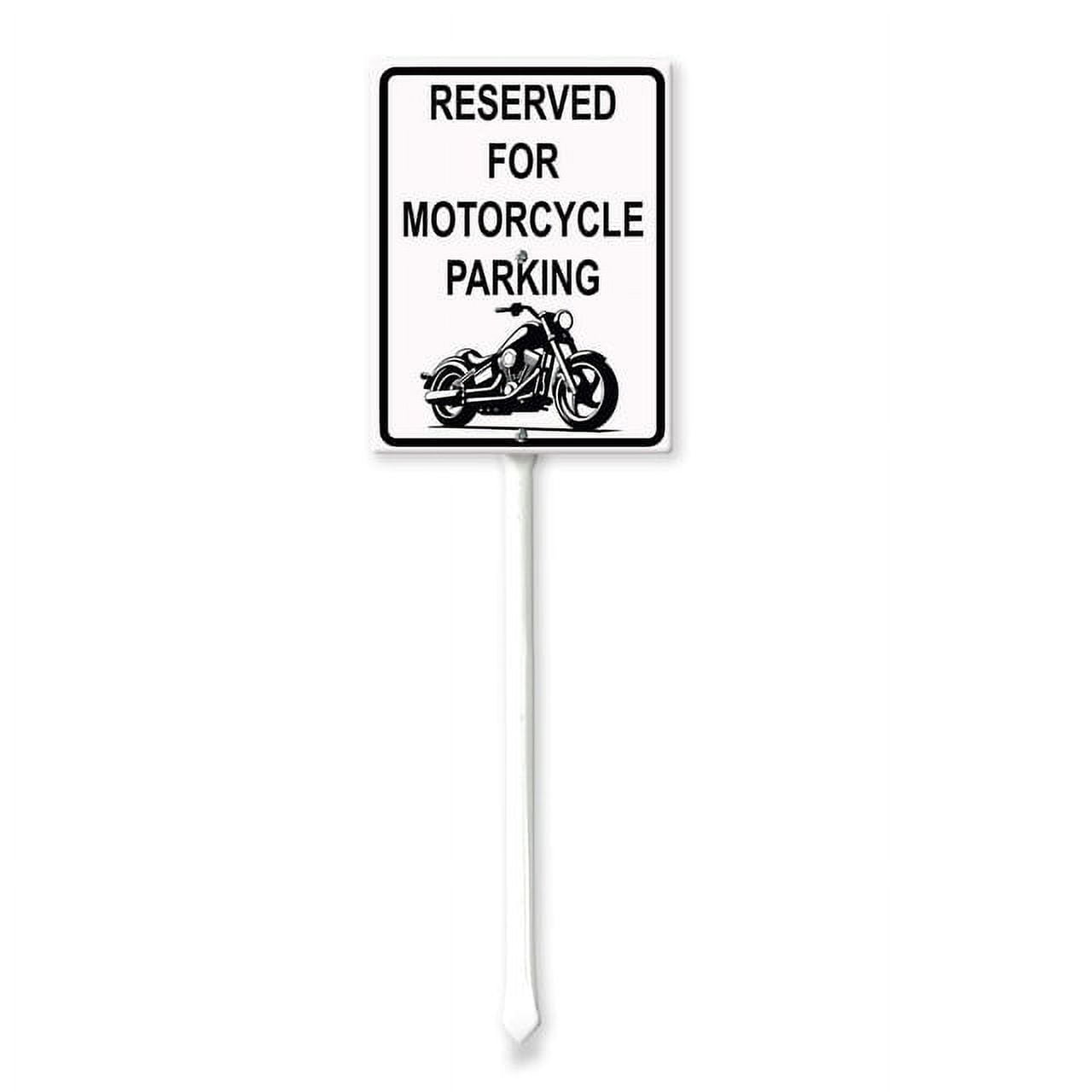 SRongmao Reserved for Motorcycle Parking Yard Sign with Stake 8x12inch ...