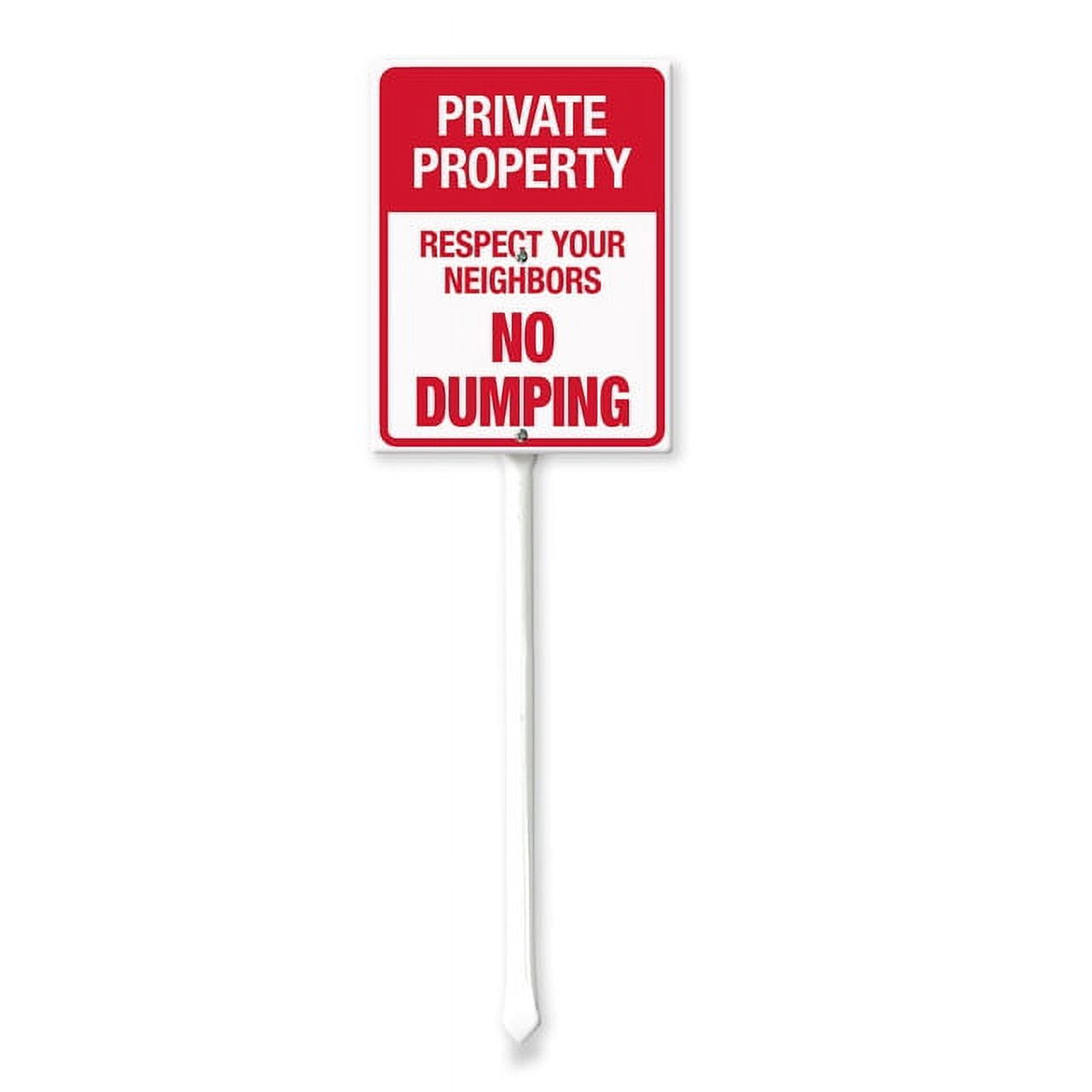 SRongmao Respect Your Neighbors No Dumping Yard Sign with Stake 7x8 ...
