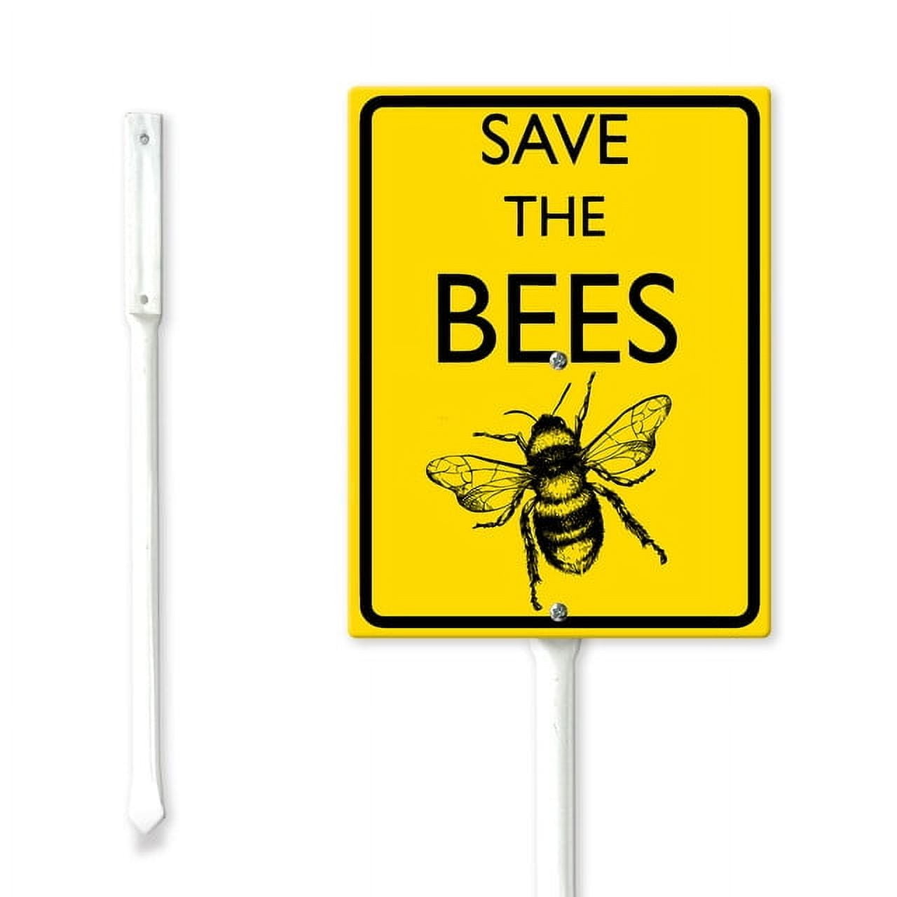 SRongmao Save The Bees Sign with Stake Pollinator Sign No Mow Lawn Sign ...