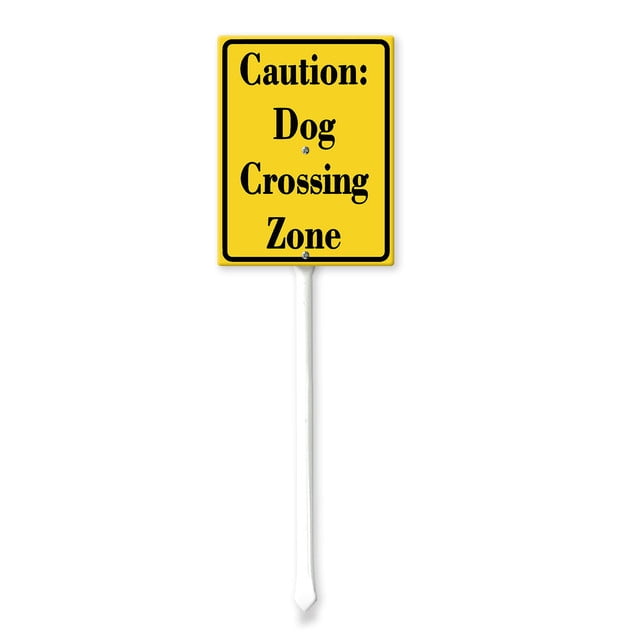 SRongmao Slow Down Sign Caution Dog Crossing Zone Sign with Stake ...
