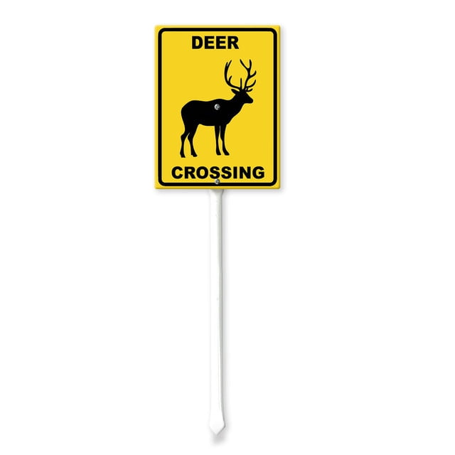 SRongmao Slow Down Sign Deer Crossing Sign with Stake 4.6x6inch ...