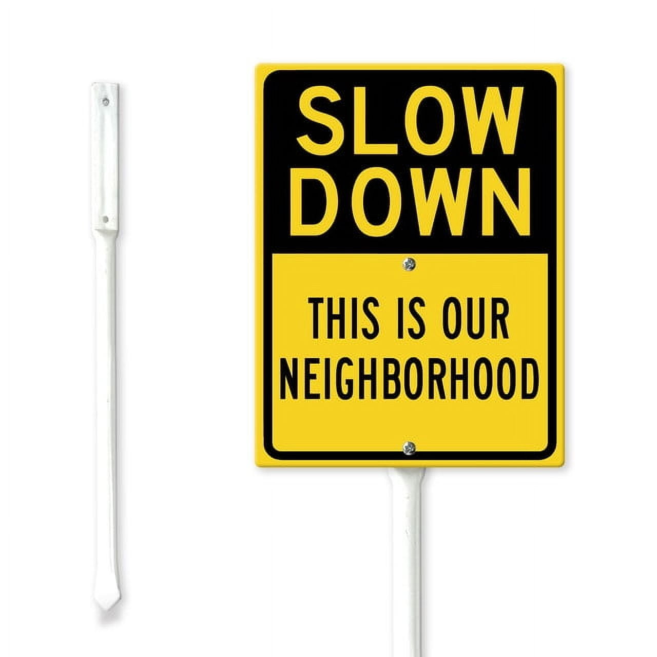 SRongmao Slow Down This Is Our Neighborhood Yard Sign with Stake 7x8 ...