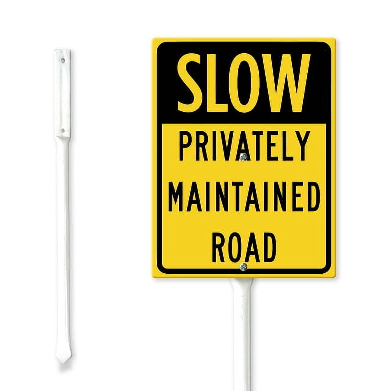 SRongmao Slow Privately Maintained Road Yard Sign with Stake 4.6x6inch ...