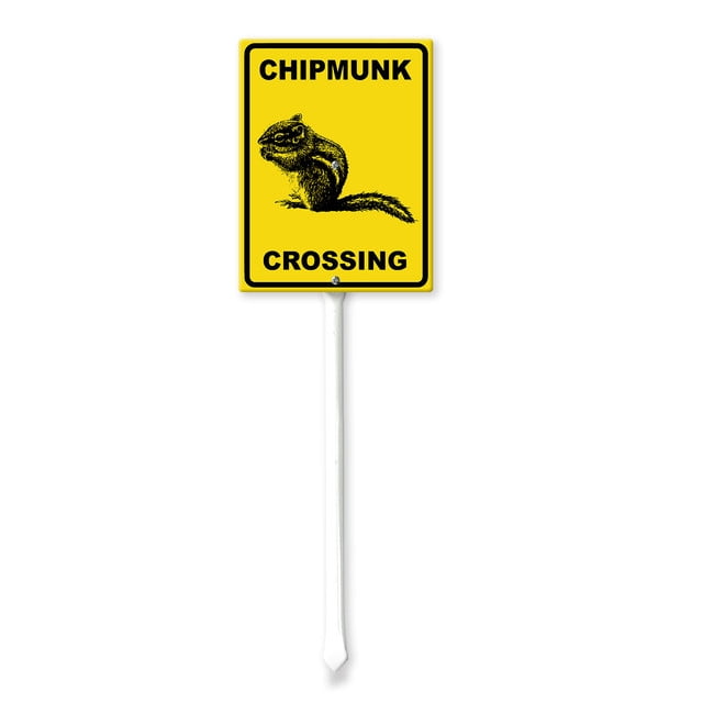 SRongmao Slow Sign Chipmunk Crossing Sign with Stake 7x8.8inch Yard ...