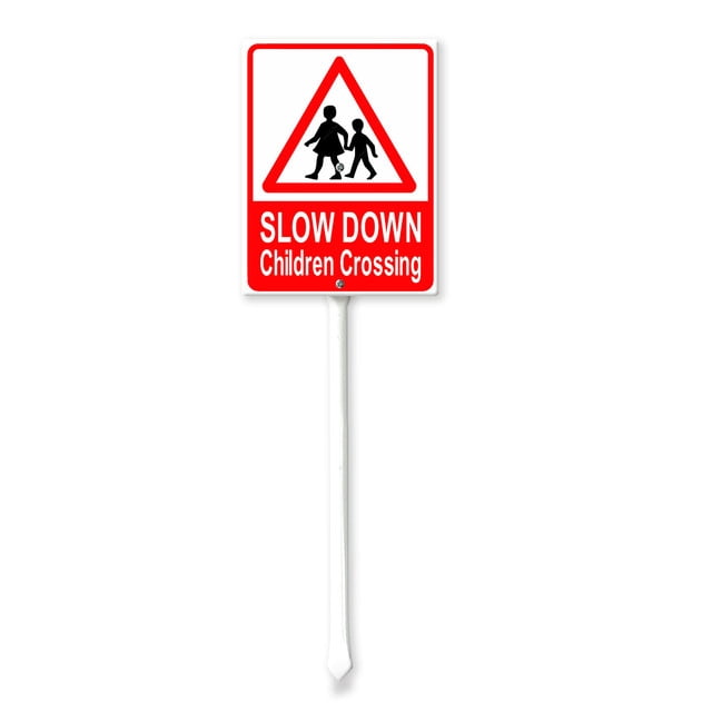 SRongmao Slow Sign Yard Sign Slow Down Children Crossing Sign with ...