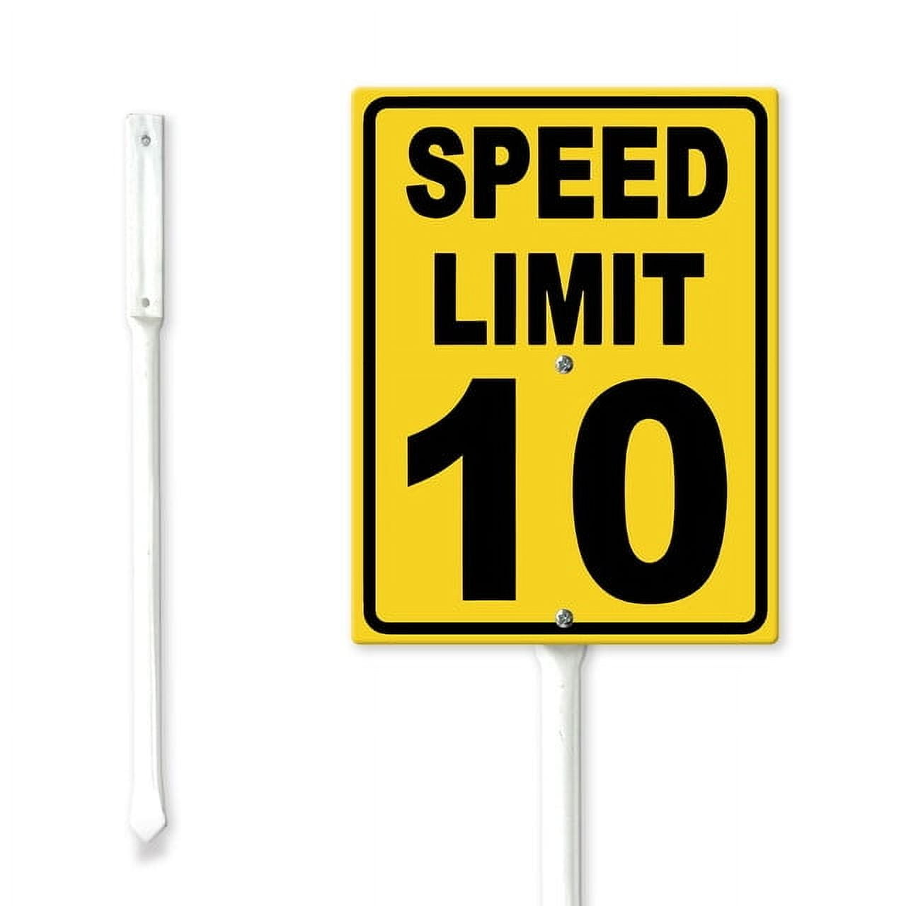 SRongmao Speed Limit 10 Yard Sign with Stake 8x12inch Sturdy Aluminum ...