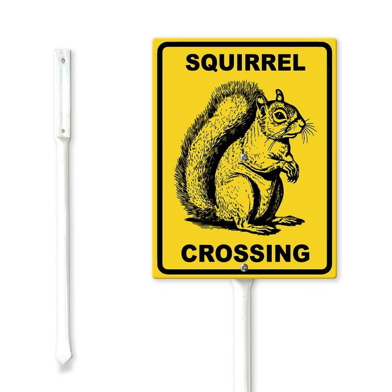 SRongmao Squirrel Crossing Sign with Stake 7x8.8inch Sturdy Aluminum ...