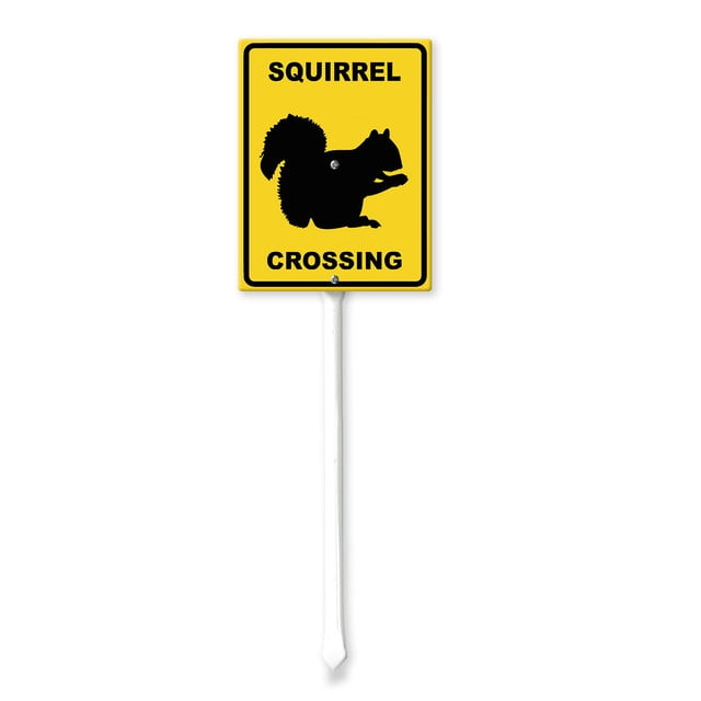 SRongmao Squirrel Crossing Yard Sign with Stake 7x8.8inch Rustproof ...