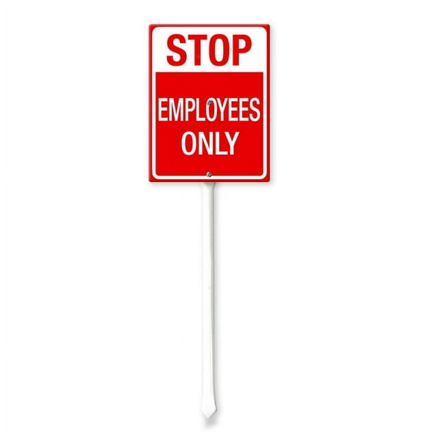 SRongmao Stop Employees Only Yard Sign with Stake 7x8.8inch Rustproof ...