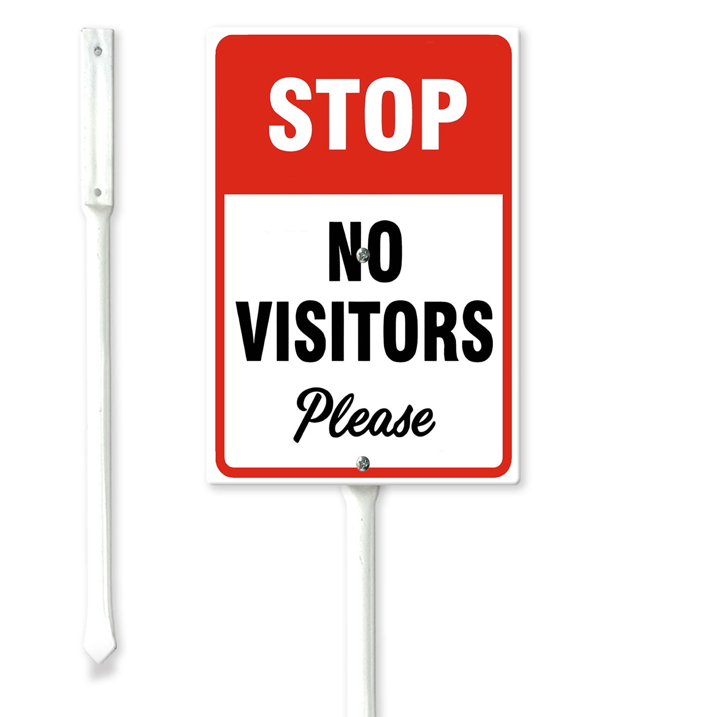 SRongmao Stop No Visitors Please Yard Sign with Stake 4.6x6inch Sturdy ...