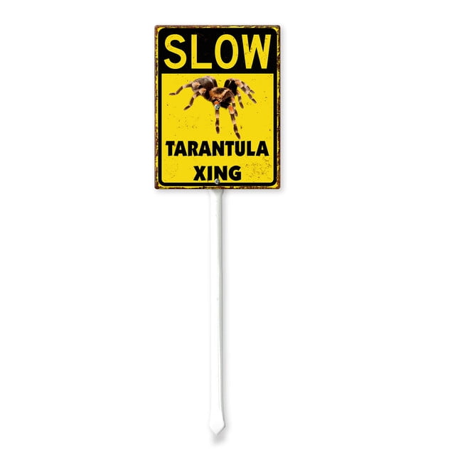 SRongmao Tarantula Crossing Sign with Stake Sturdy Aluminum Yard Sign ...