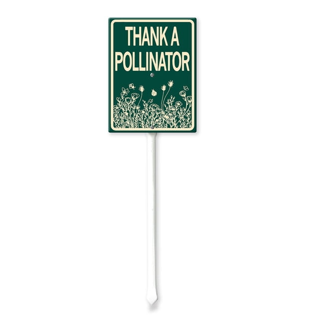 SRongmao Thank A Pollinator Yard Sign with Stake -8x12inch Rustproof ...