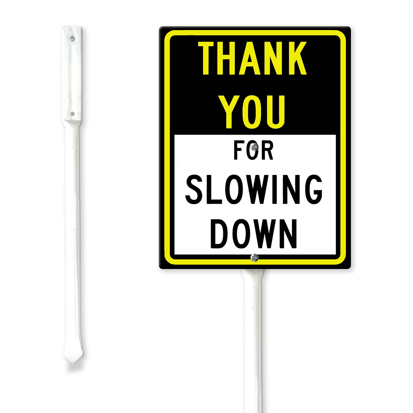 SRongmao Thank You For Slowing Down Yard Sign with Stakes 7x8.8inch ...