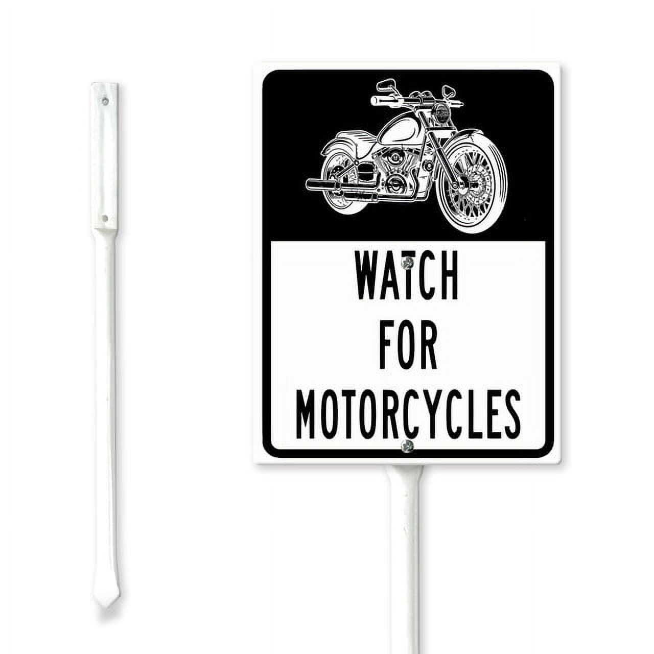 SRongmao Traffic Sign Watch For Motorcycles Yard Sign with Stake 7x8 ...