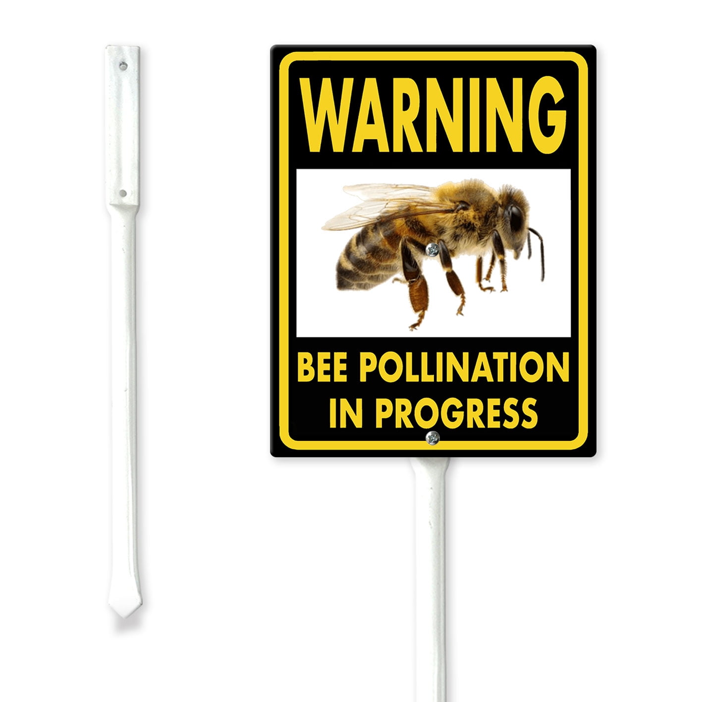 SRongmao Warning Bee Pollination in Progress Yard Sign with Stakes 7x8 ...