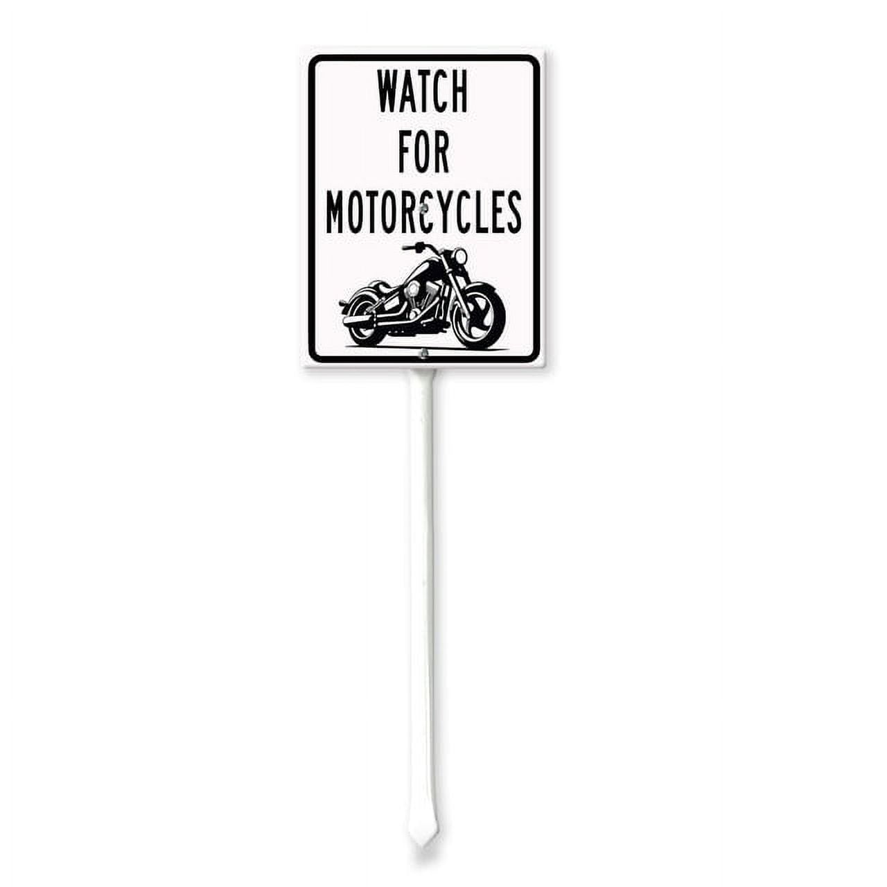 SRongmao Watch For Motorcycles Yard Sign with Stake 4.6x6inch Aluminum ...